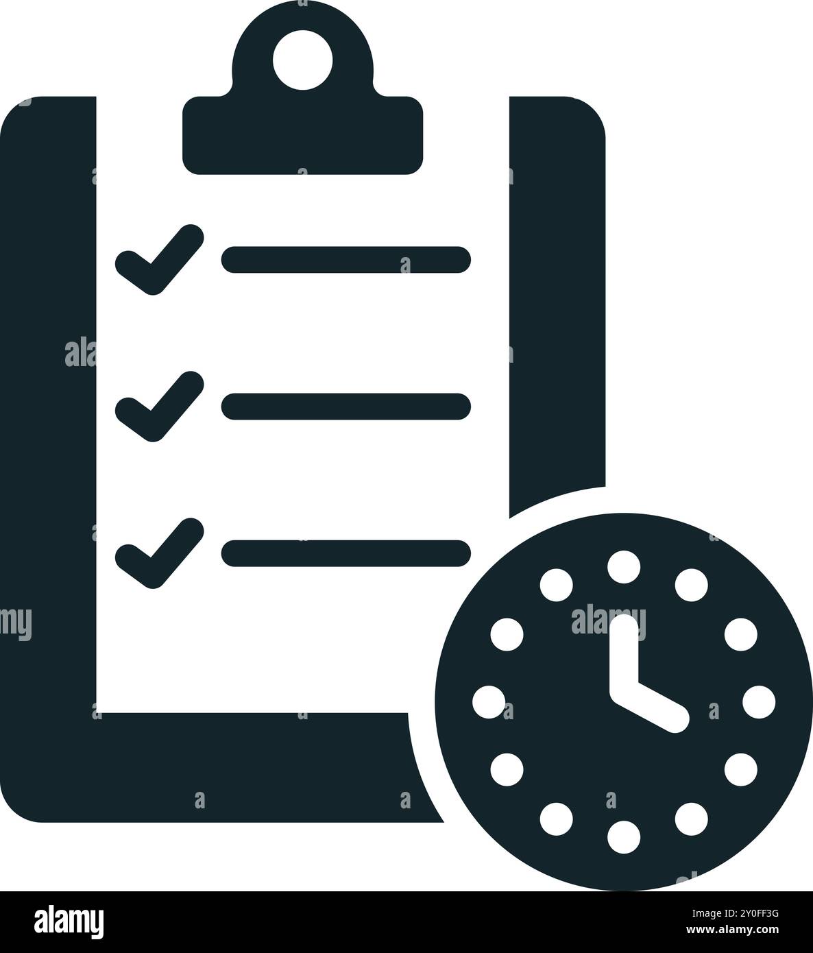 Clipboard with checklist and clock representing time management Stock ...