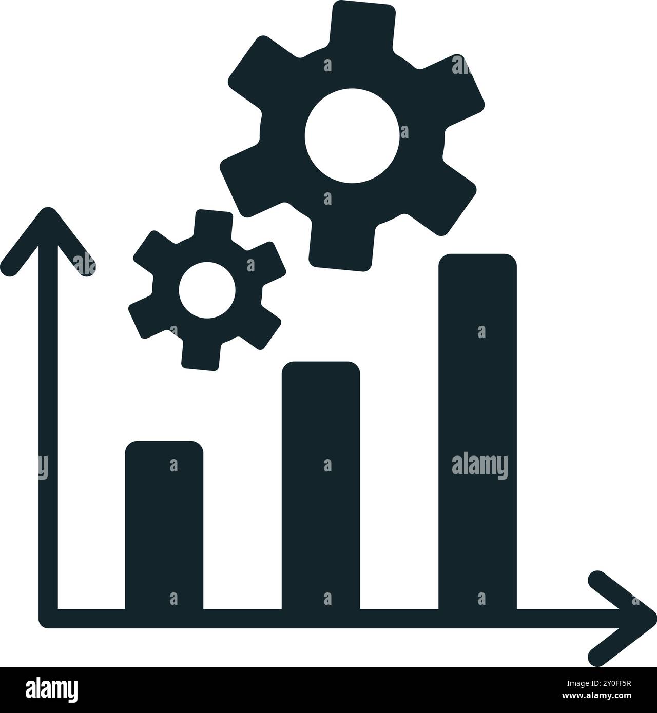 Gears increasing productivity with growing statistics chart Stock ...