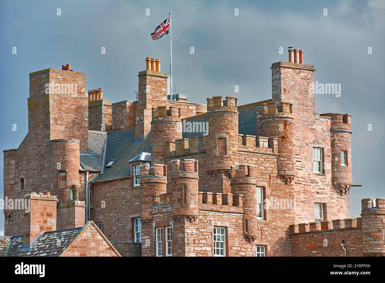Castle of Mey Caithness Scotland chimneys turrets and windows in late ...