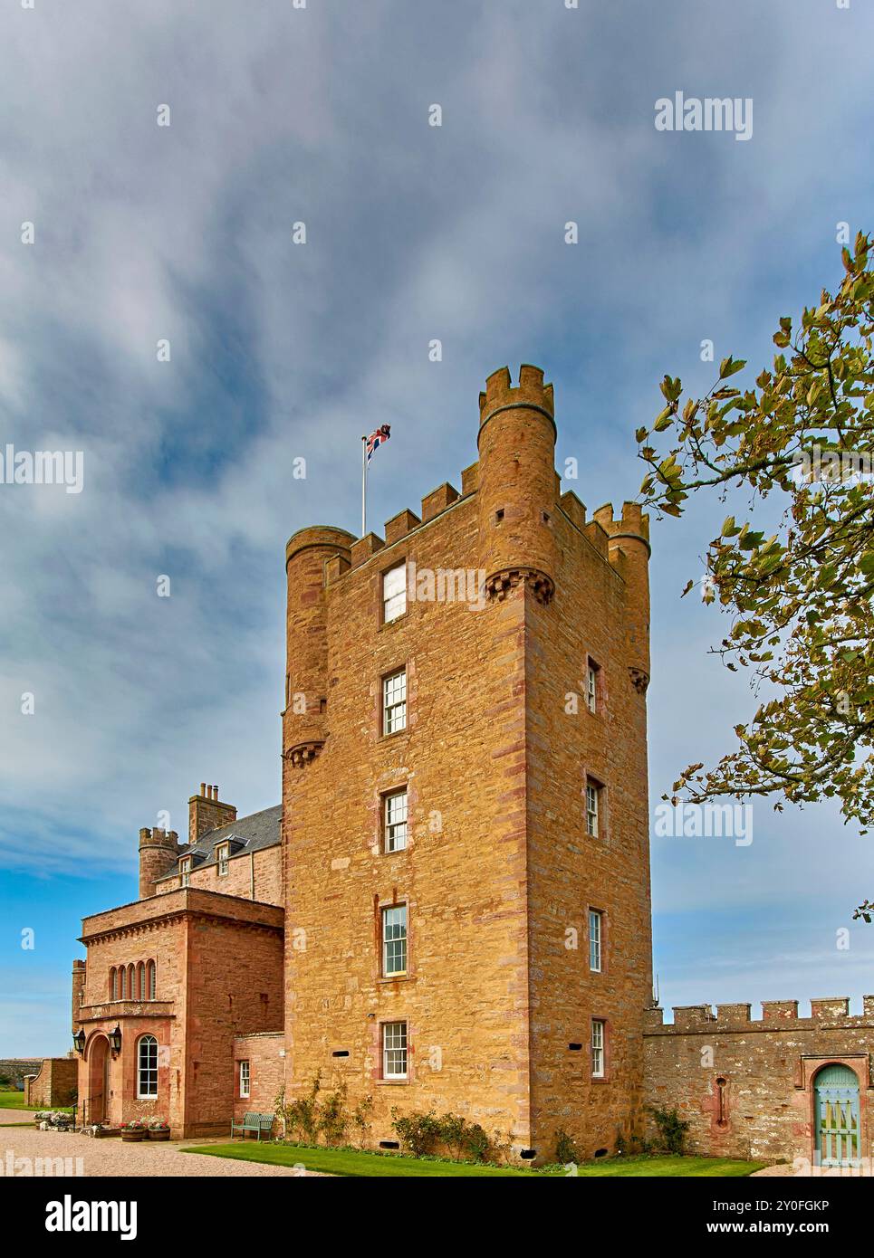 Castle of Mey Caithness Scotland the tower windows and turrets in late ...