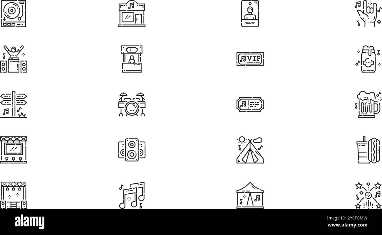 Music festival icons High-Quality Vector Icons Collection with Editable ...
