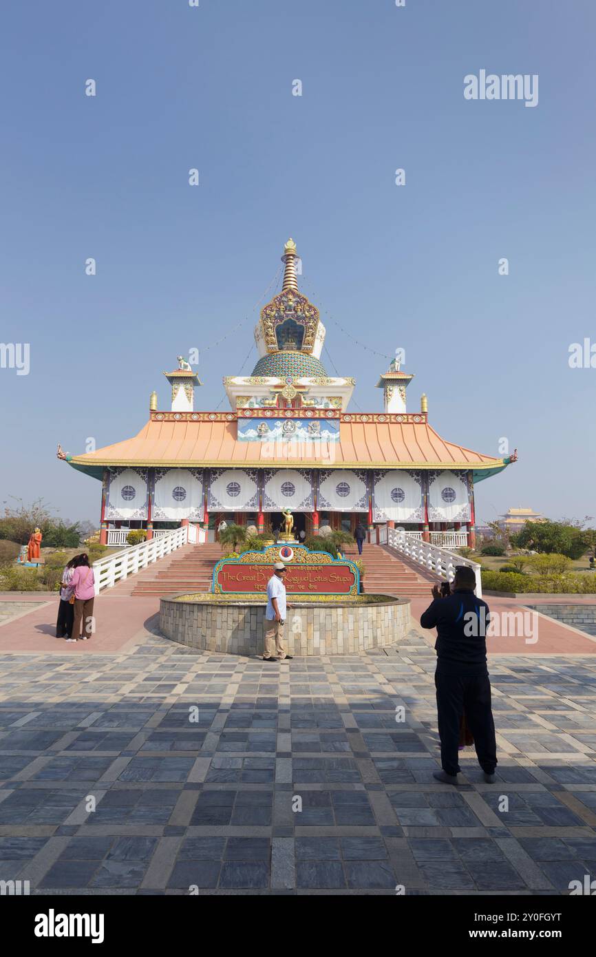 The Great Drigung Kagyud lotus stupa, the german temple, Lumbini, Nepal ...