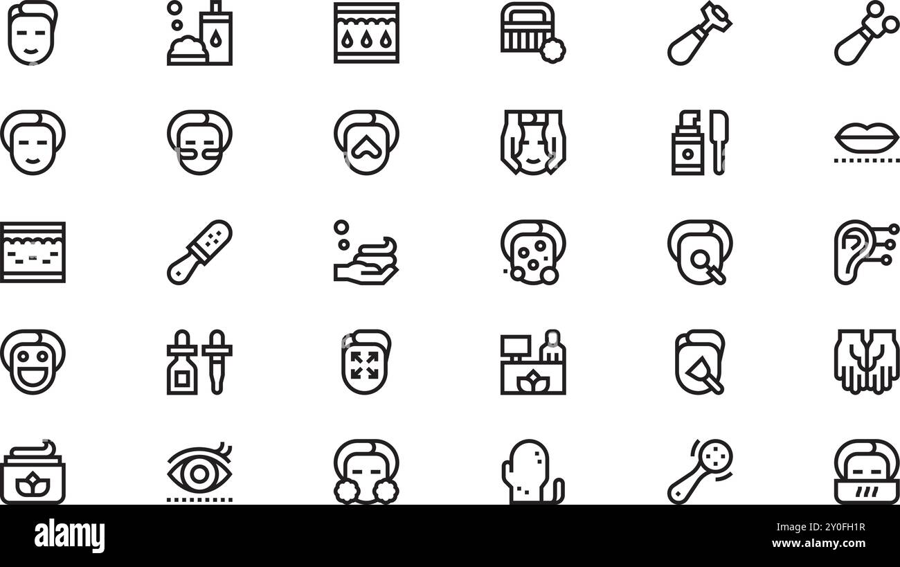 Facial massage icons High-Quality Vector Icons Collection with Editable ...