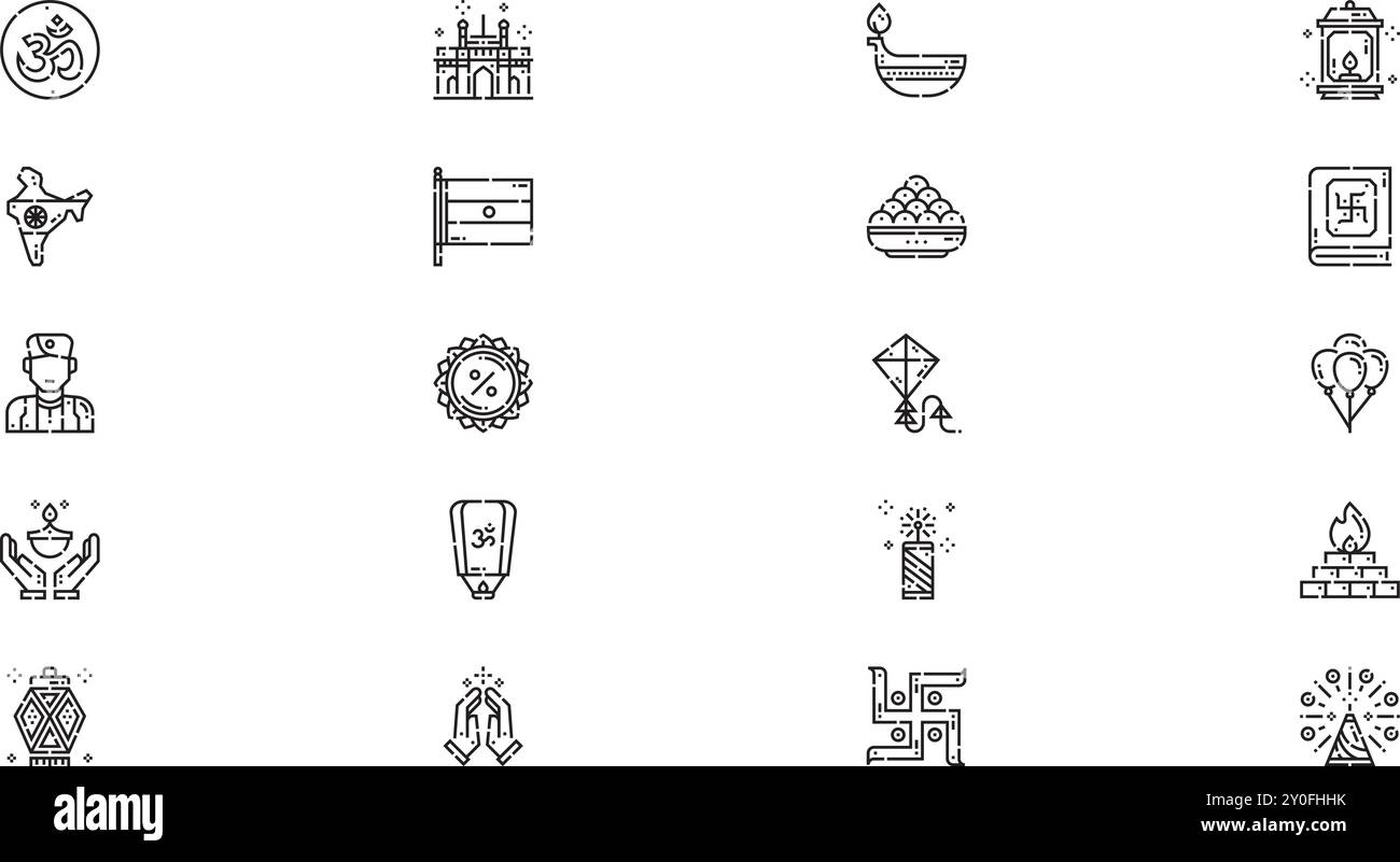 Diwali icons High-Quality Vector Icons Collection with Editable Stroke ...