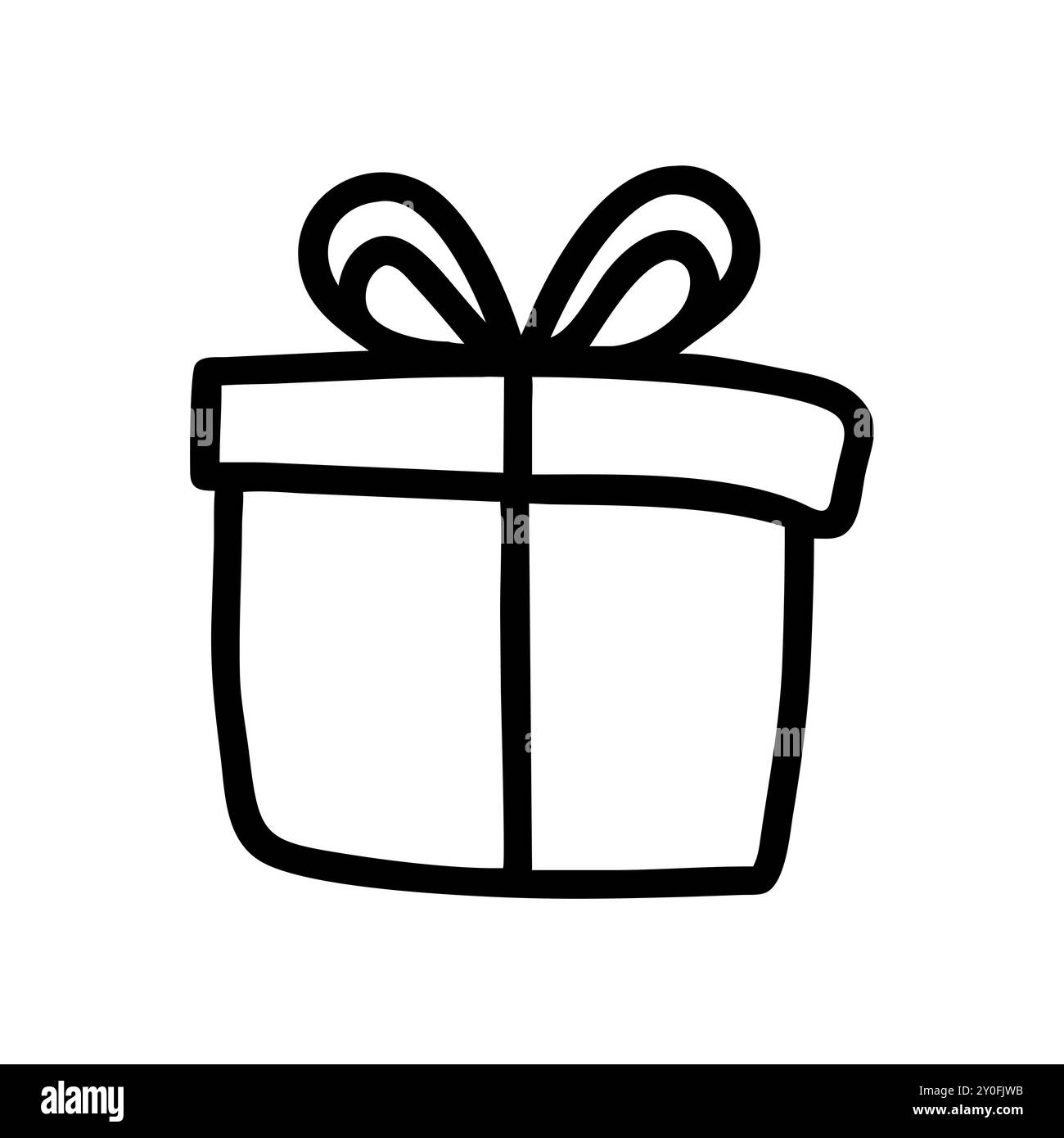 Hand-drawn gift box with bow icon Stock Vector Image & Art - Alamy