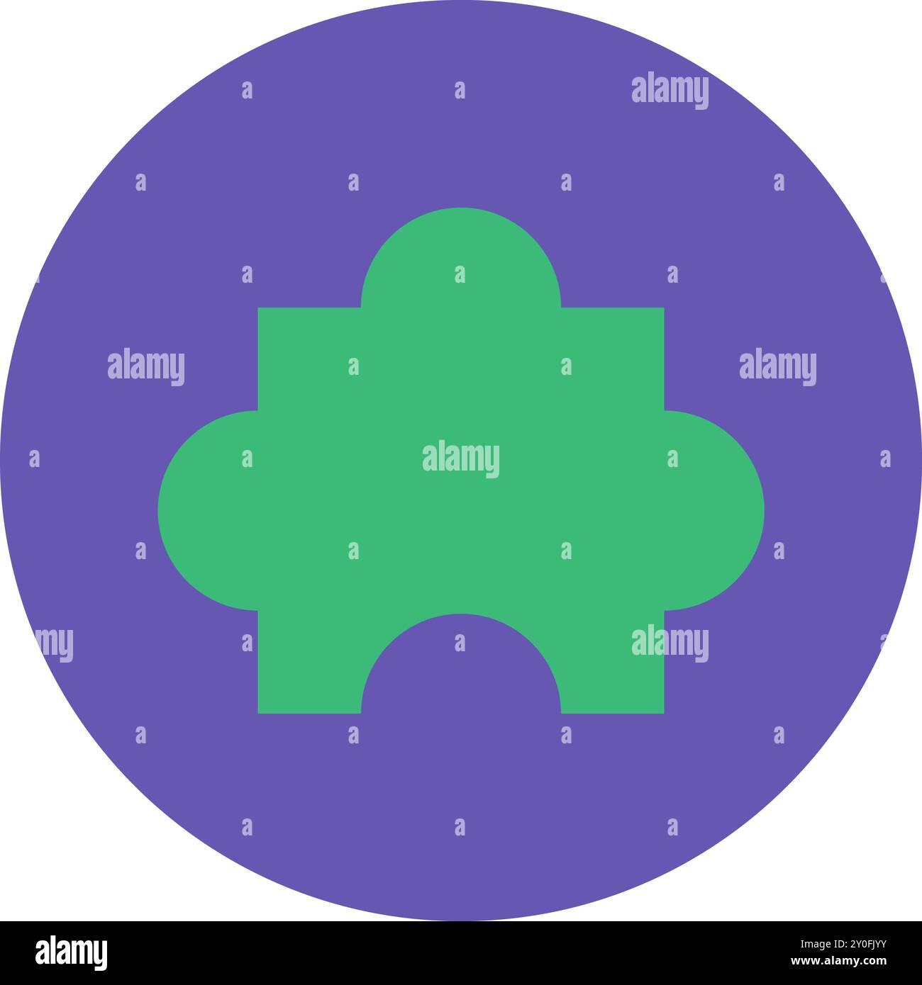 Vector puzzle piece in the circle in a colorful flat style. Complexity ...