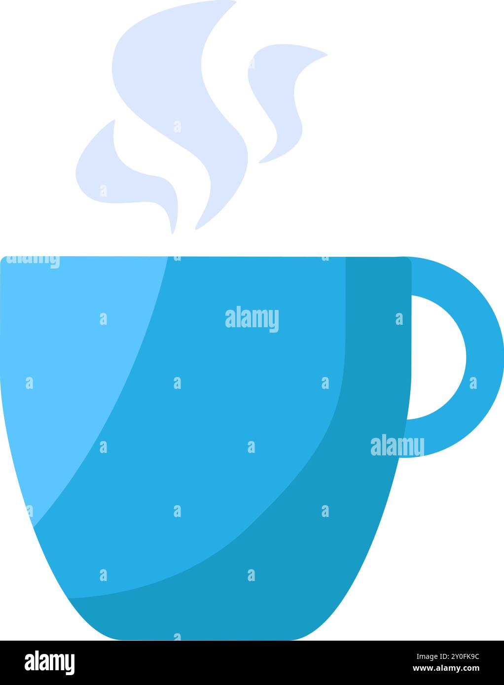 Vector cup with a hot drink in a vibrant flat style. Working in the ...