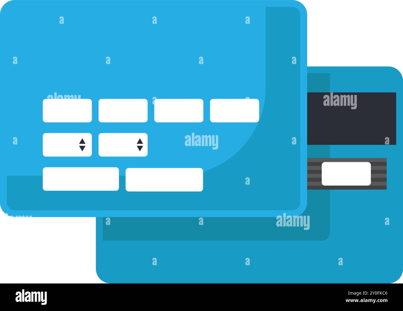 Vector banking card with two sides icon in a bright flat style. Income ...
