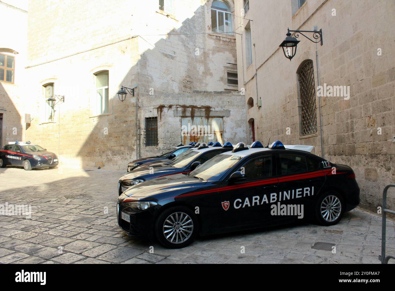 carabinieri police cars parked outside monopoli local police station ...