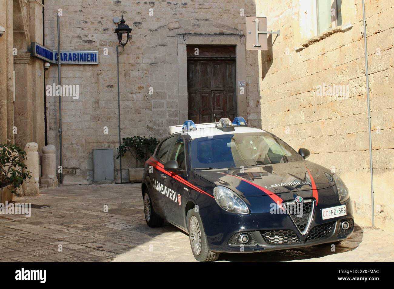 carabinieri police cars parked outside monopoli local police station ...