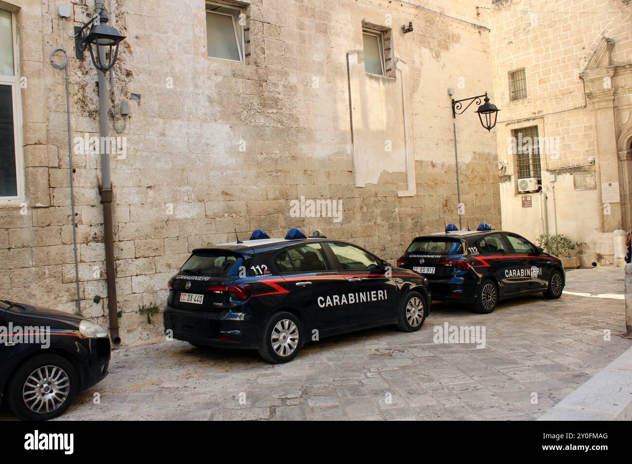 carabinieri police cars parked outside monopoli local police station ...