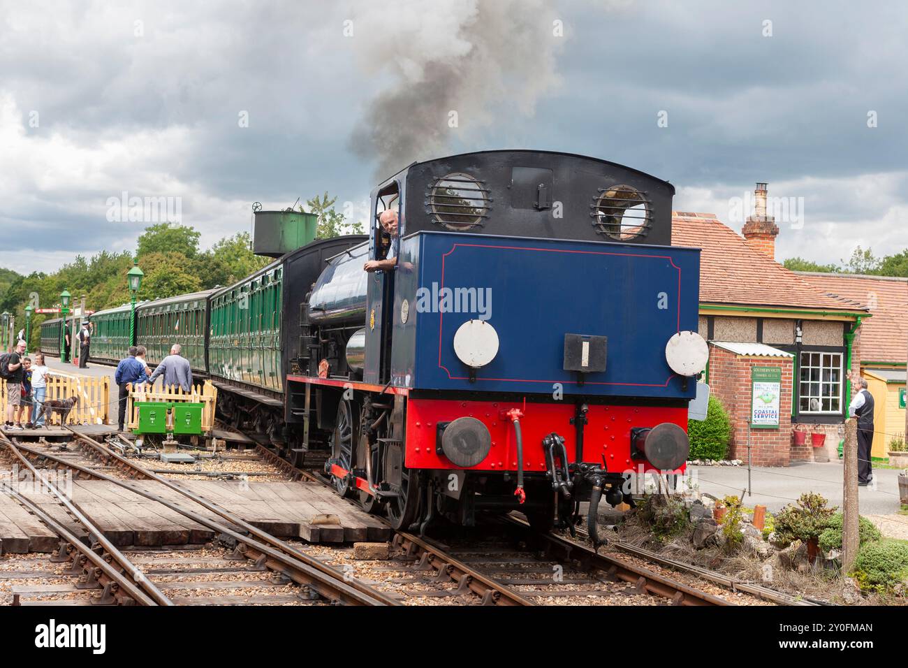 Hunslet ‘Austerity’ WD192 ‘Waggoner’ steam locomotive, hauls a train ...