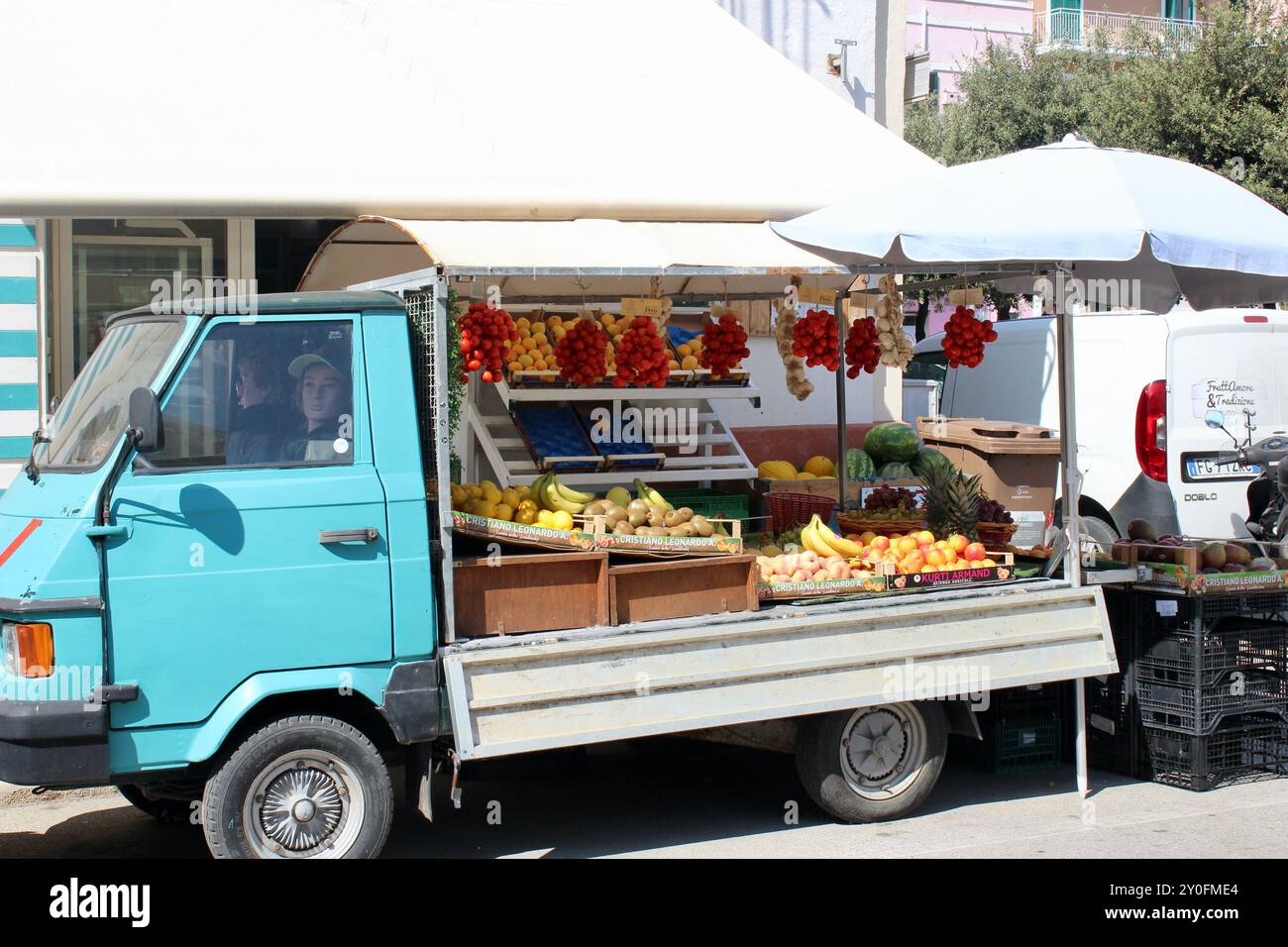 a fruit and vegetable van in monopoli puglia italy with mannequins in ...