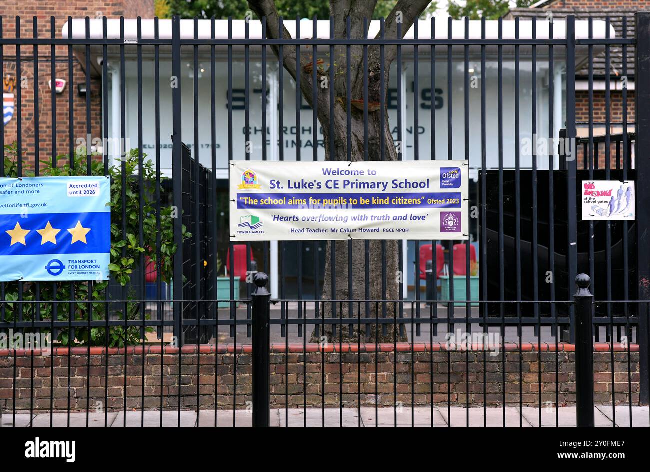 A general view of a sign displaying a 'good' Ofsted rating outside St ...