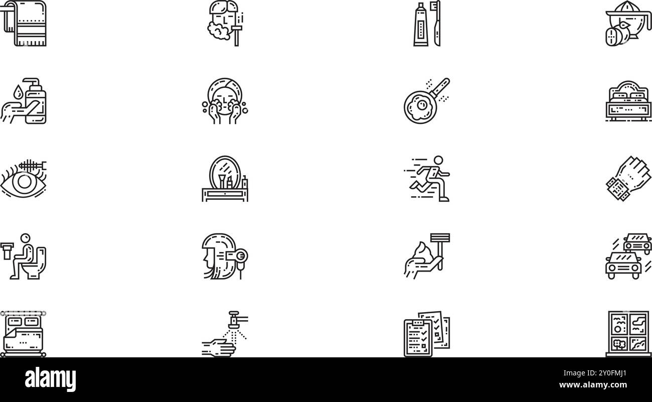 Morning routine icons High-Quality Vector Icons Collection with ...