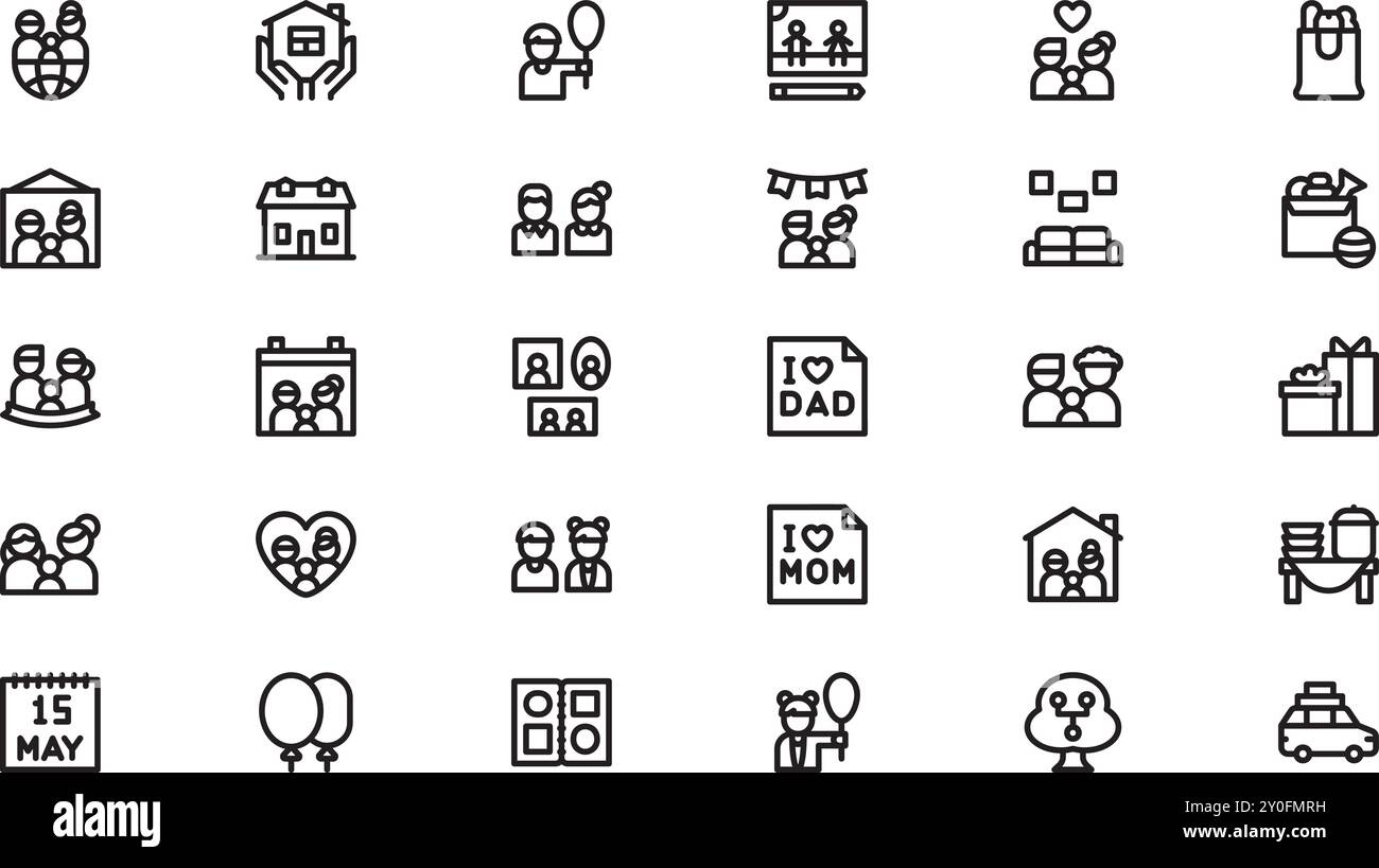 International day of families icons High-Quality Vector Icons ...