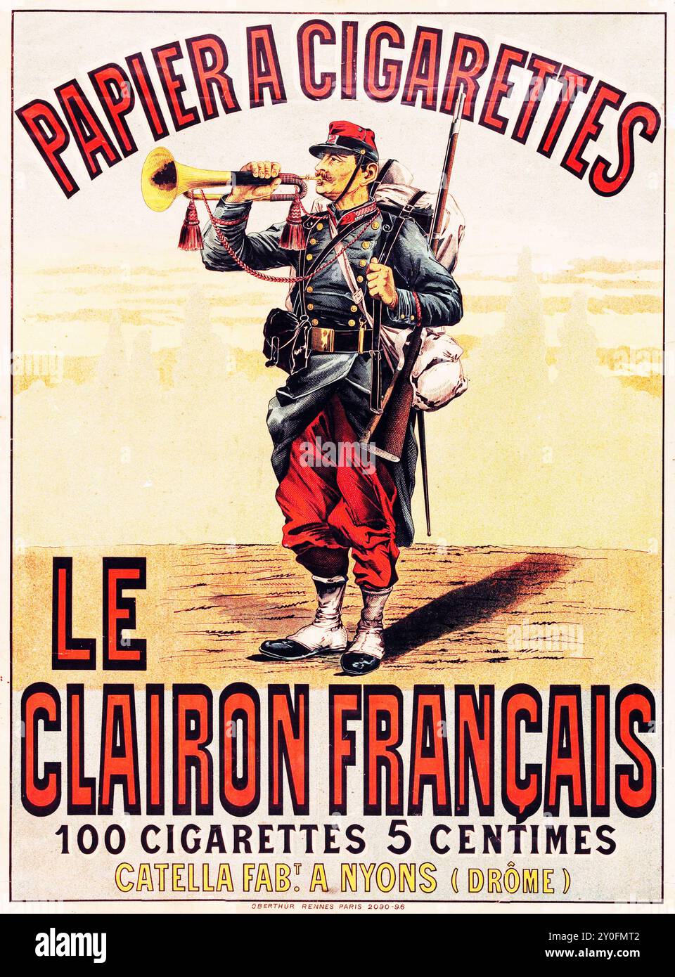 Old French advertisement poster feat a french soldier - Papier a ...