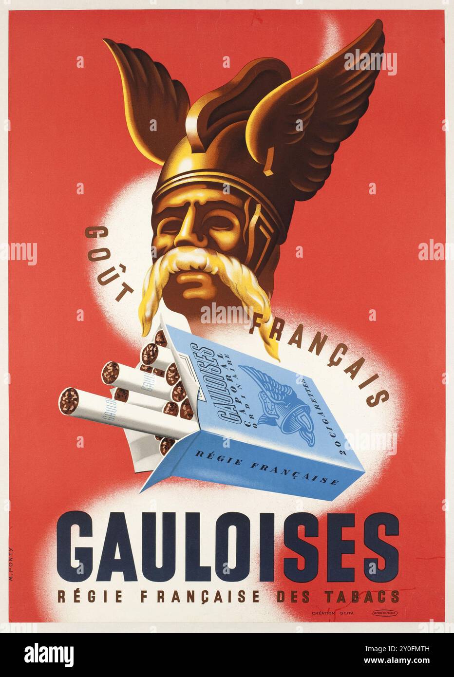 Vintage advertisement poster - French Taste, Gauloises pack of ...