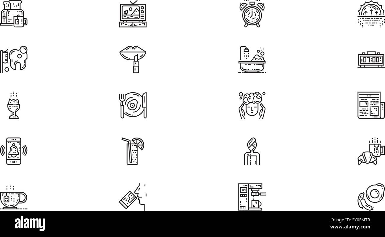 Morning routine icons High-Quality Vector Icons Collection with ...