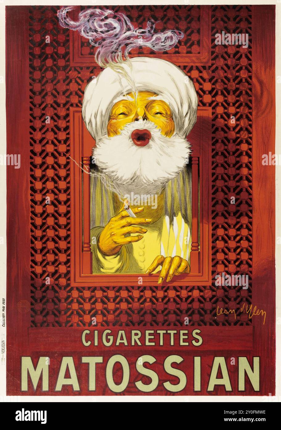 Vintage advertising poster for Matossian Cigarettes - Jean d’Ylen ...