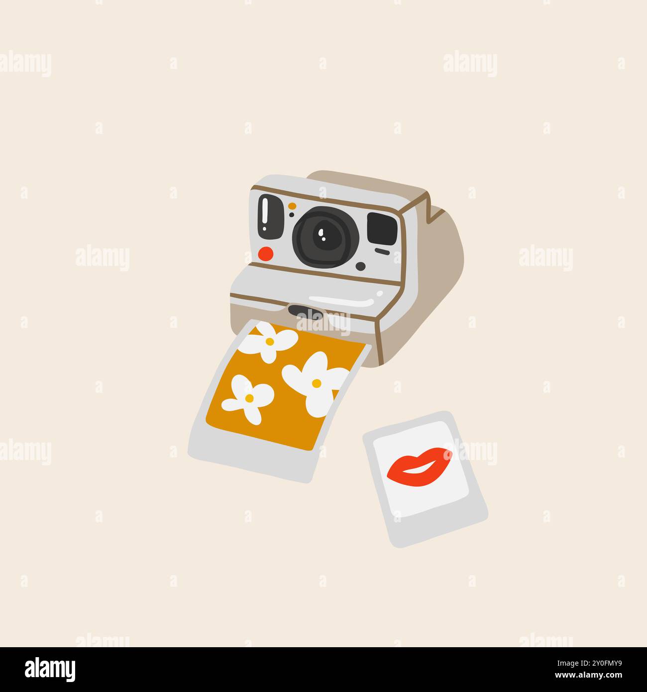 Drawn vector abstract doodle cartoon vintage old photo camera ...