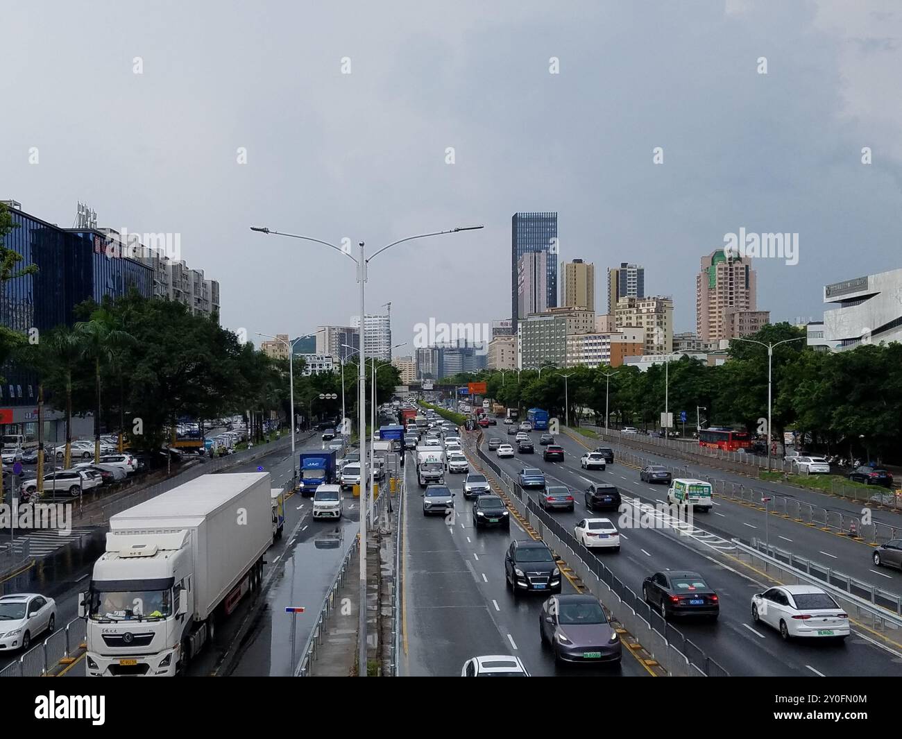 Shenzhen, China: Traffic Landscape of the 107 National Highway in ...