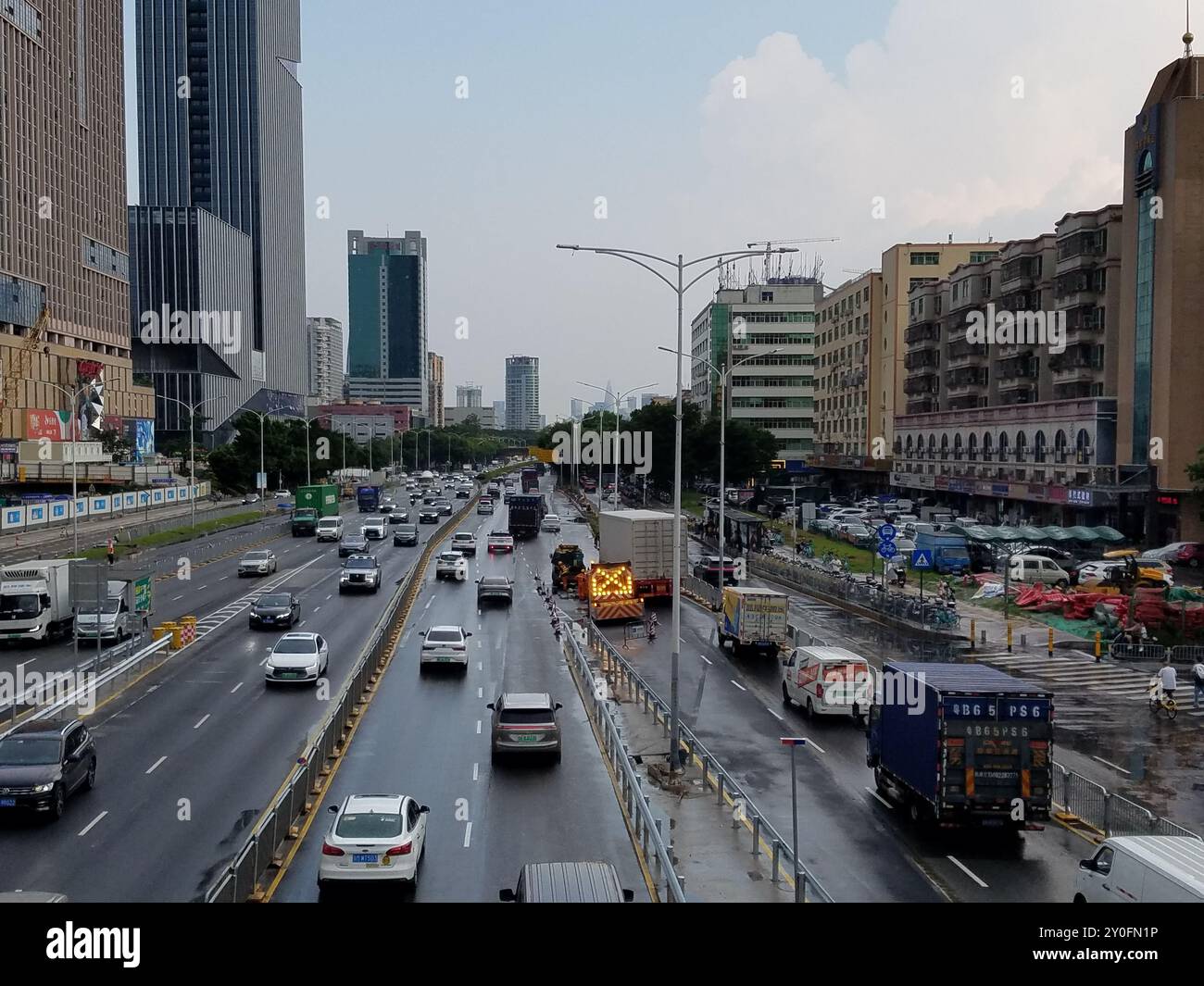 Shenzhen, China: Traffic Landscape of the 107 National Highway in ...