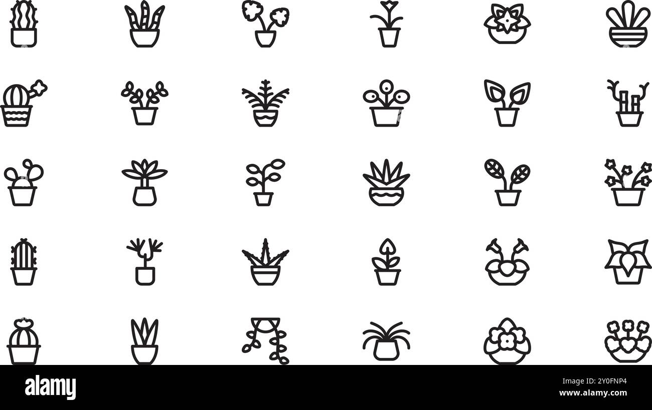 Indoor plants icons High-Quality Vector Icons Collection with Editable ...