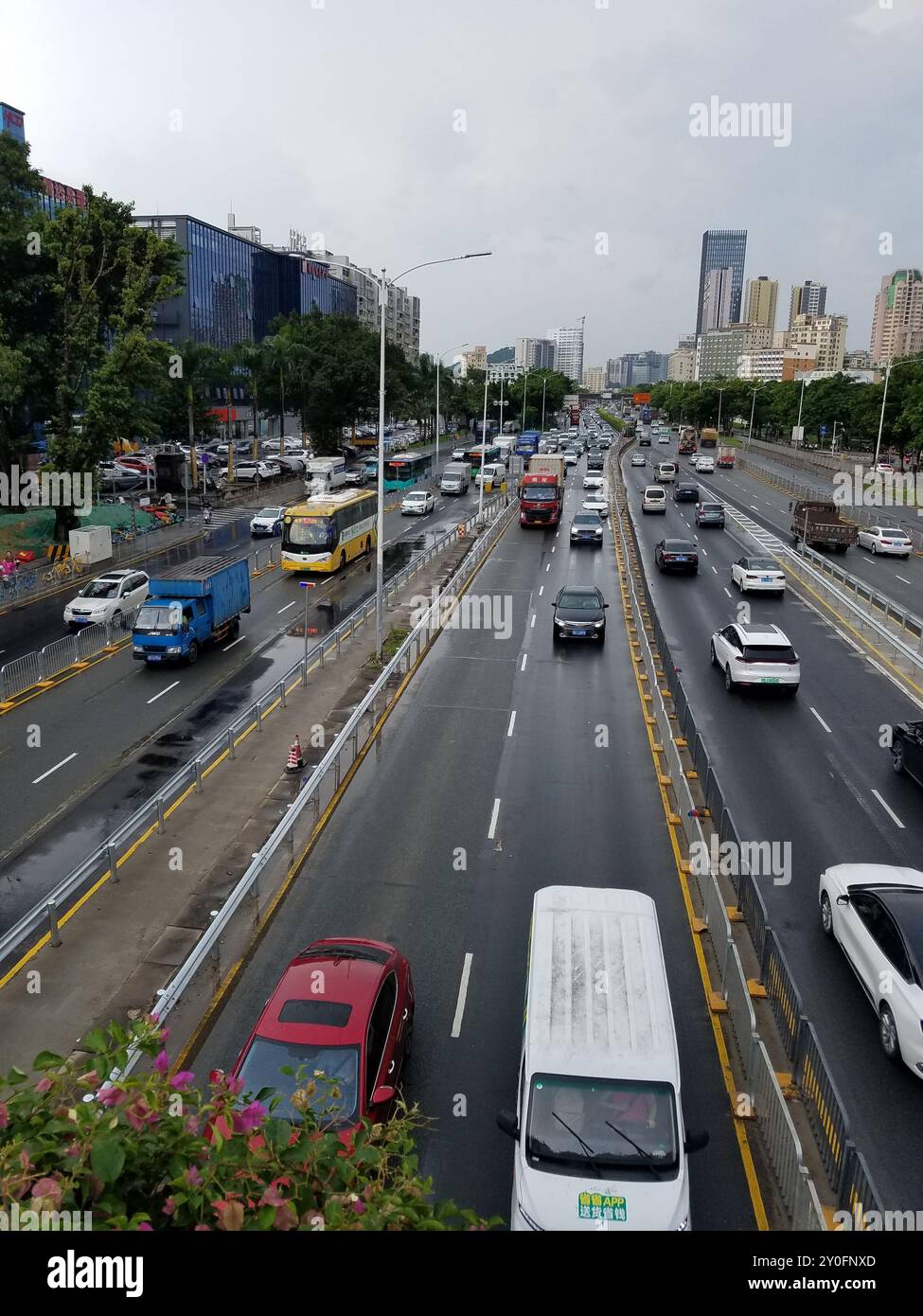 Shenzhen, China: Traffic Landscape of the 107 National Highway in ...