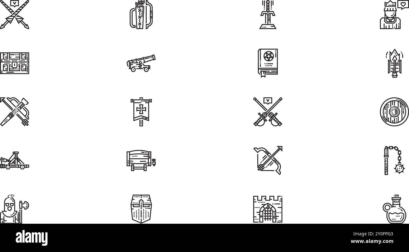 Medieval icons High-Quality Vector Icons Collection with Editable ...