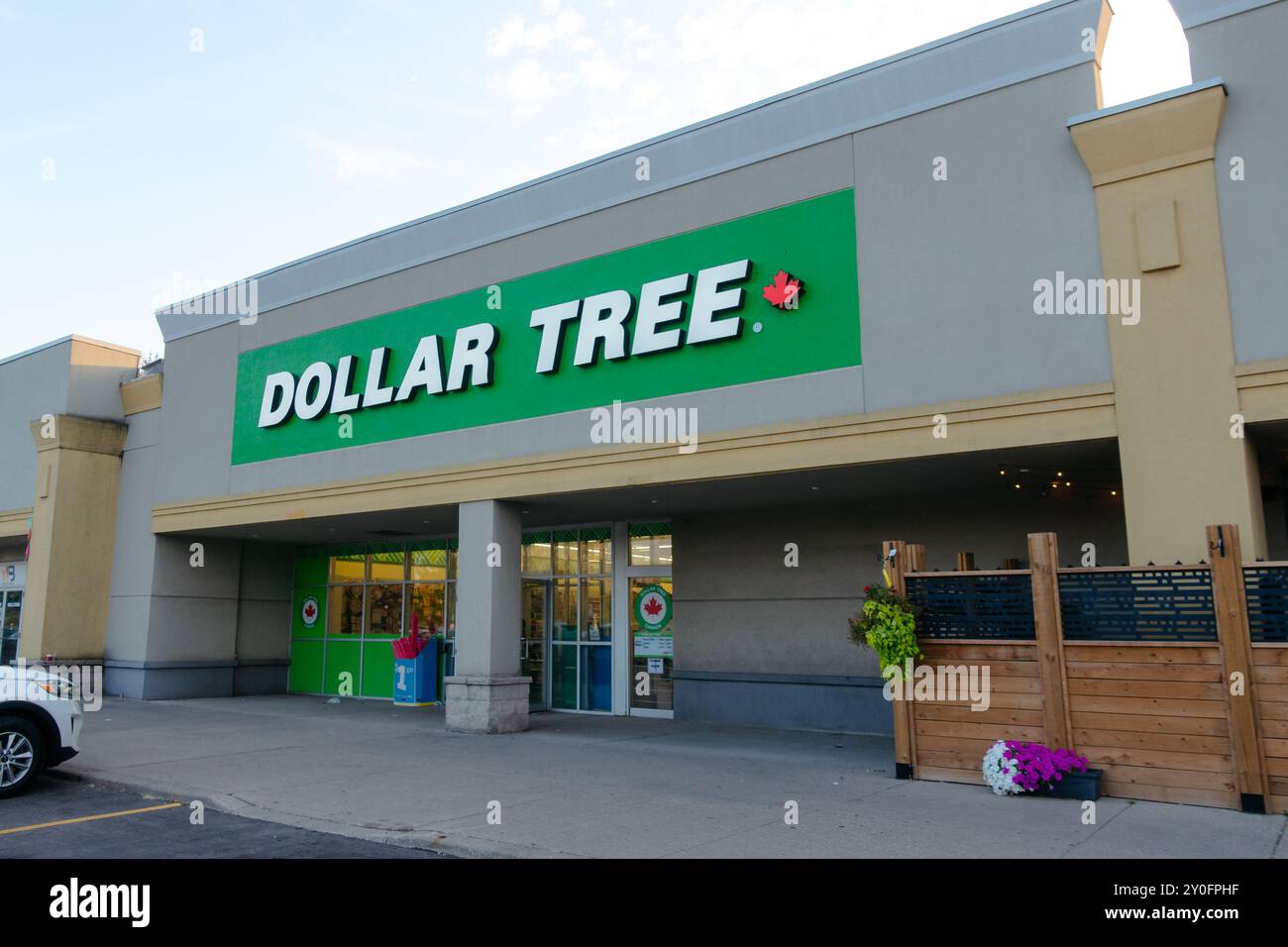 Exterior entrance of a Dollar Tree store in Canada, featuring the chain ...