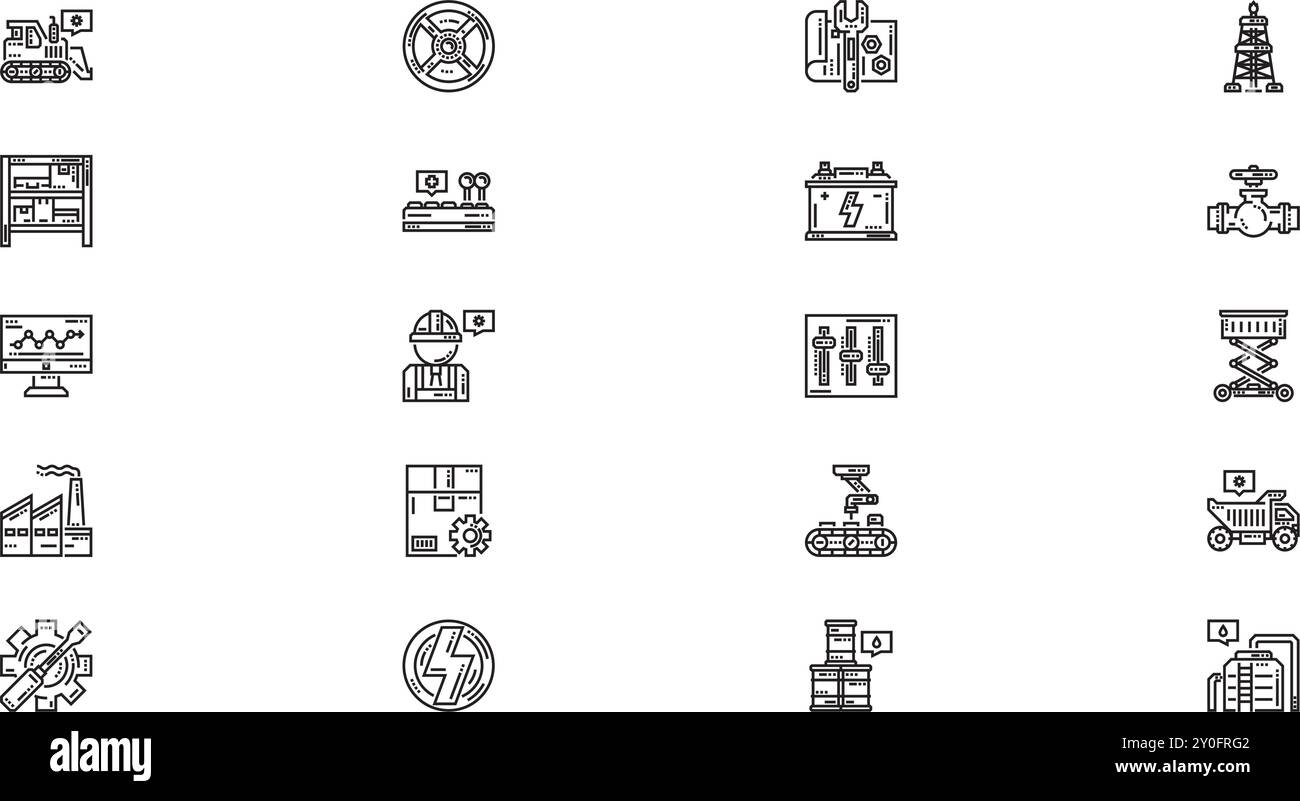 Industrial process icons High-Quality Vector Icons Collection with ...