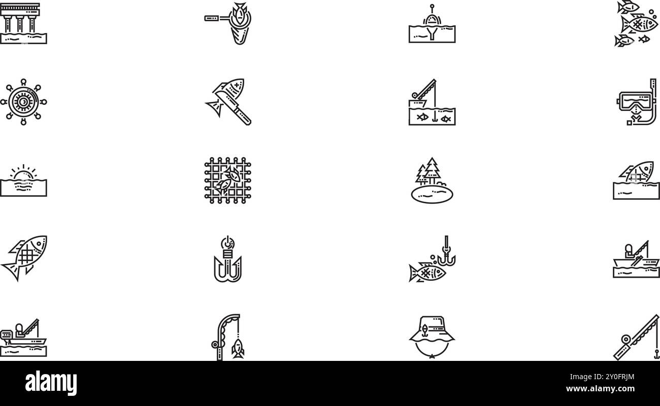 Fishing icons High-Quality Vector Icons Collection with Editable Stroke ...