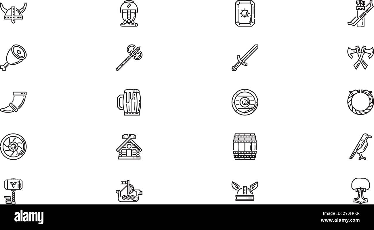 Viking icons High-Quality Vector Icons Collection with Editable Stroke ...