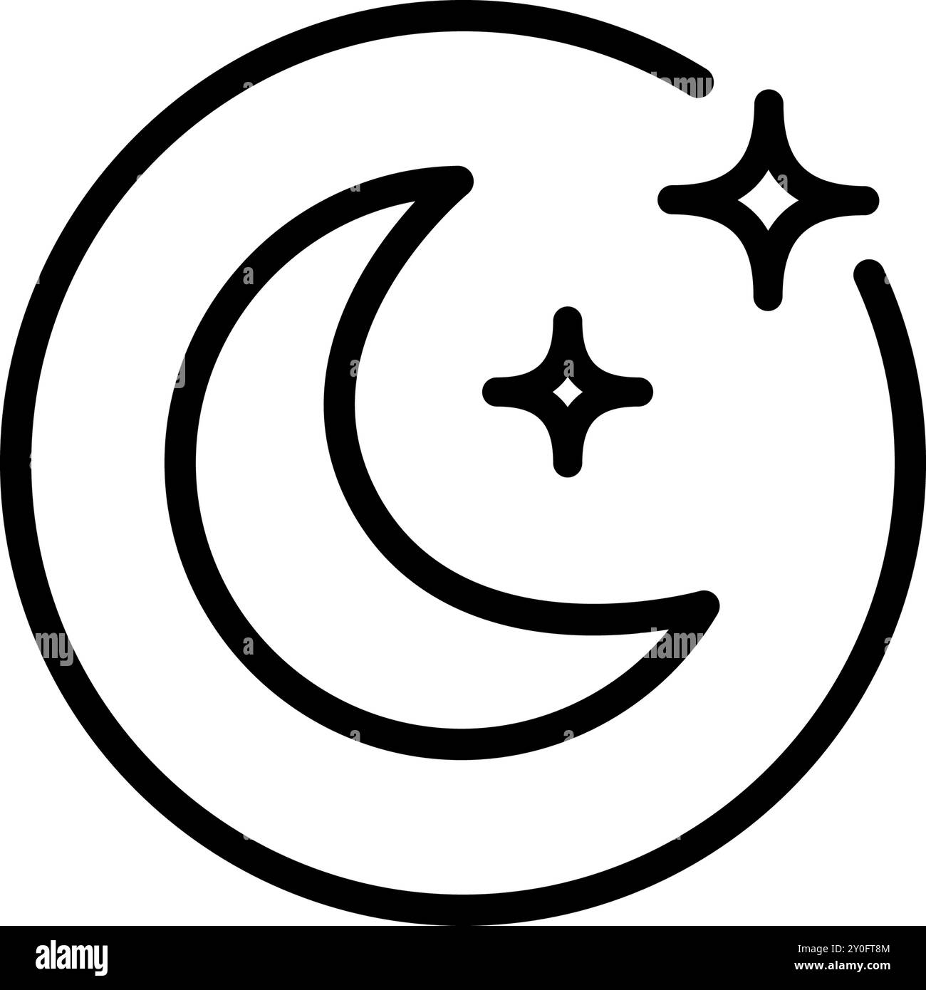 Moon and Stars line logo. Vector symbol, moon icon concept for your ...