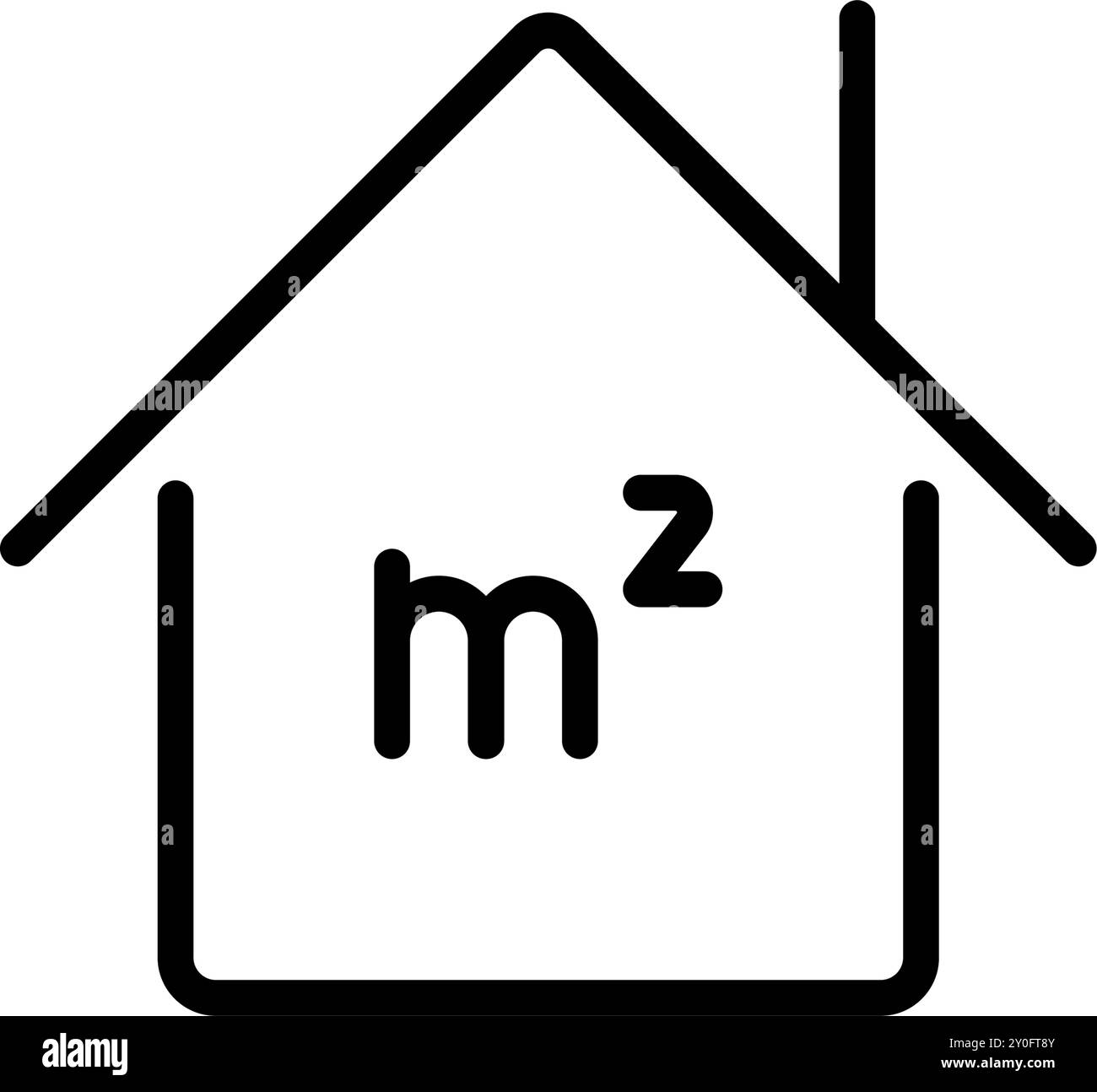 Square Meter icon. Place dimension outline pictogram. Flat area in ...