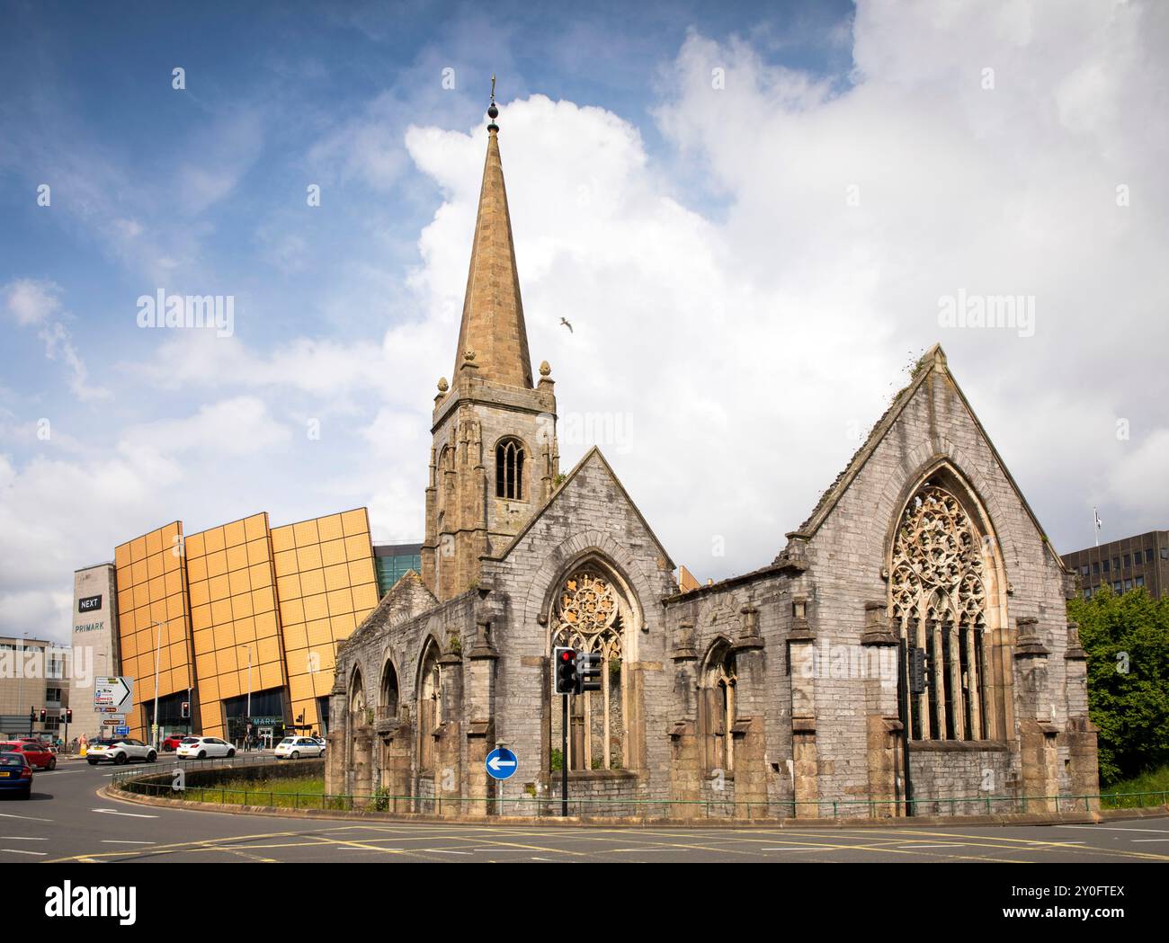 UK, England, Devon, Plymouth, Exeter Street, Charles Church ruins and ...