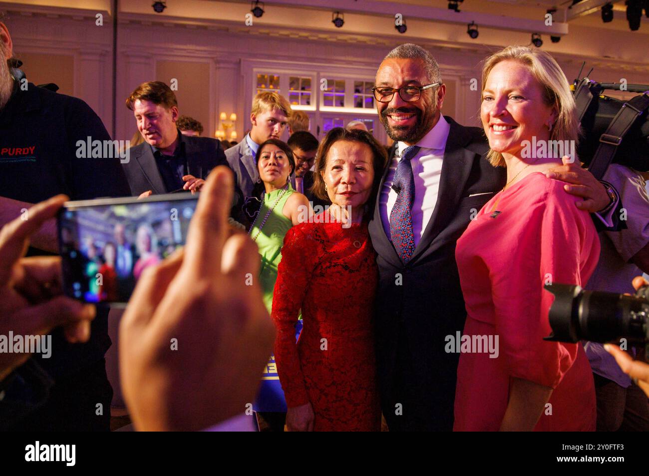 London, UK. 2nd Sep, 2024. James Cleverly and his wife, Susannah, pose ...