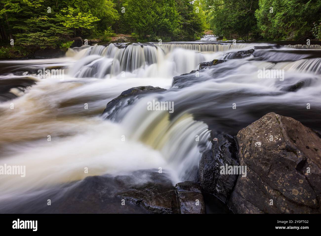 Upper Bond Falls - A scenic waterfall landscape Stock Photo - Alamy