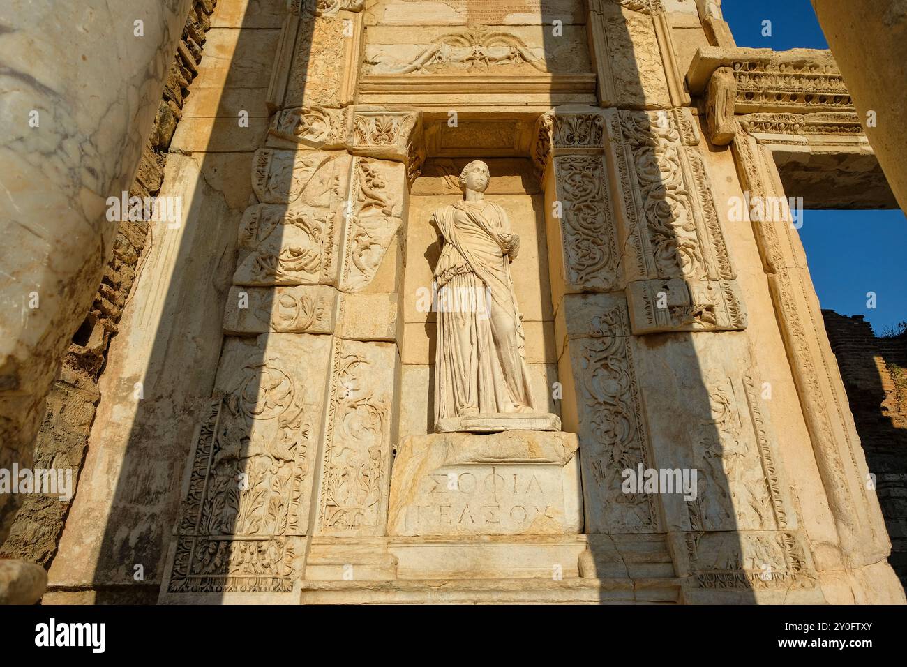 Selçuk, Turkey - August 30, 2024: The Library of Celsius in the ruins ...