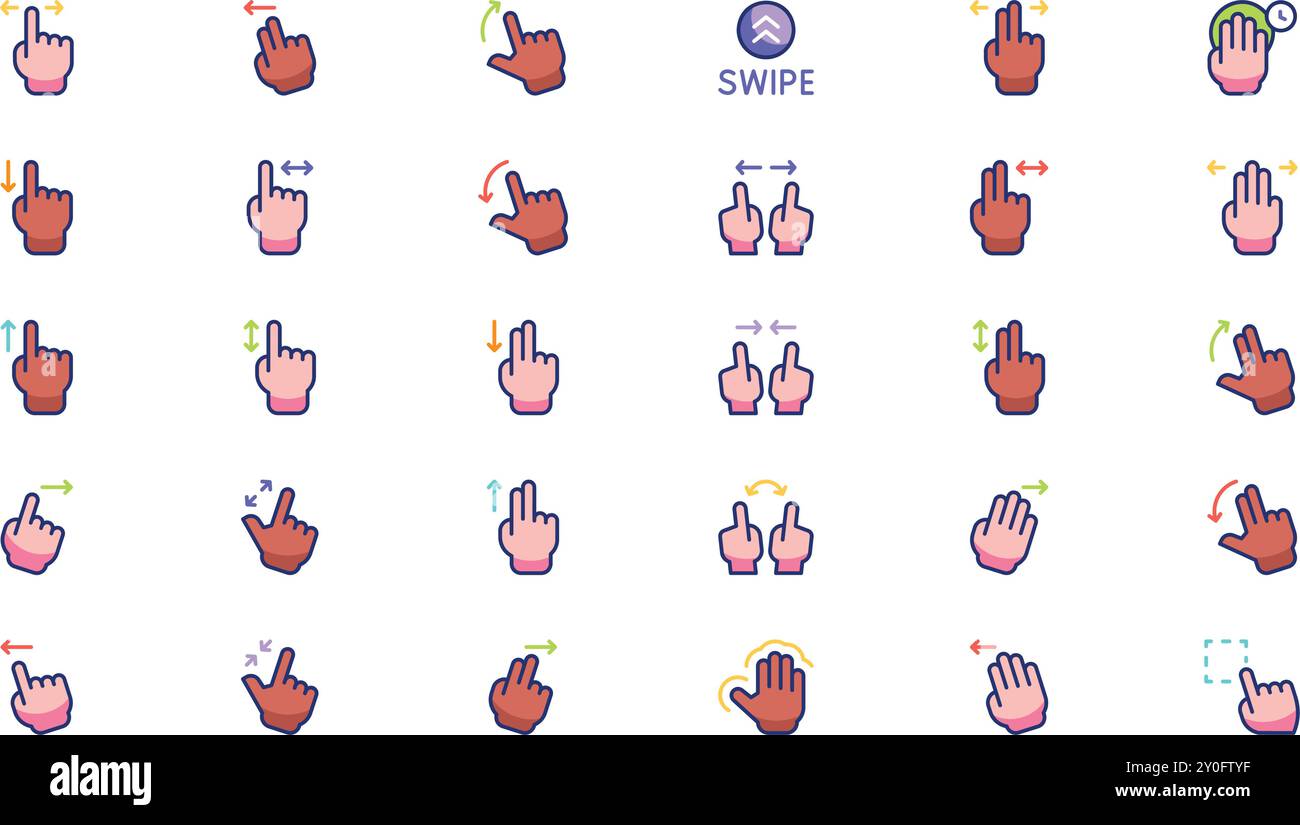 Hands gestures swipes icons High-Quality Vector Icons Collection with ...