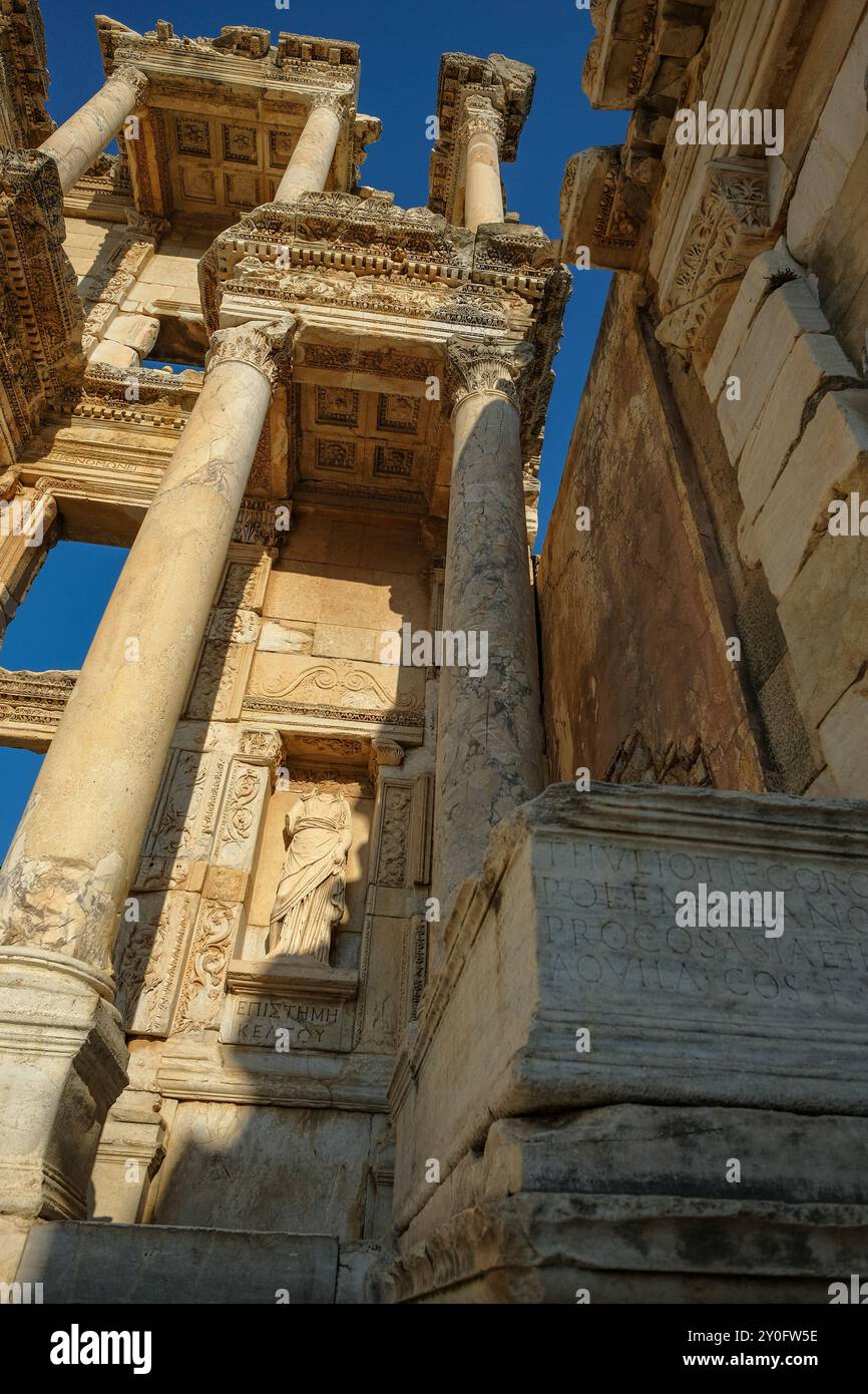 Selçuk, Turkey - August 30, 2024: The Library of Celsius in the ruins ...