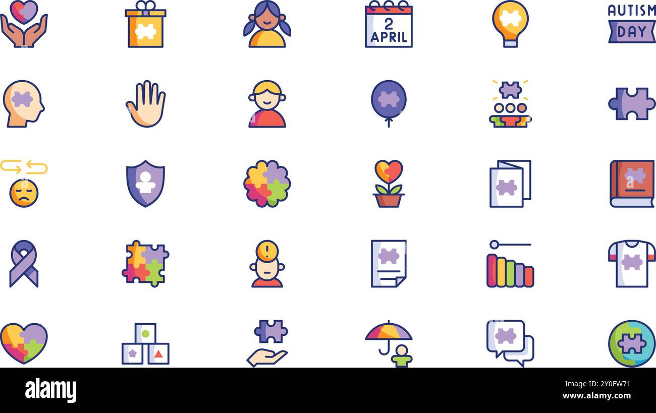 Autism day icon pack High-Quality Vector Icons Collection with Editable ...