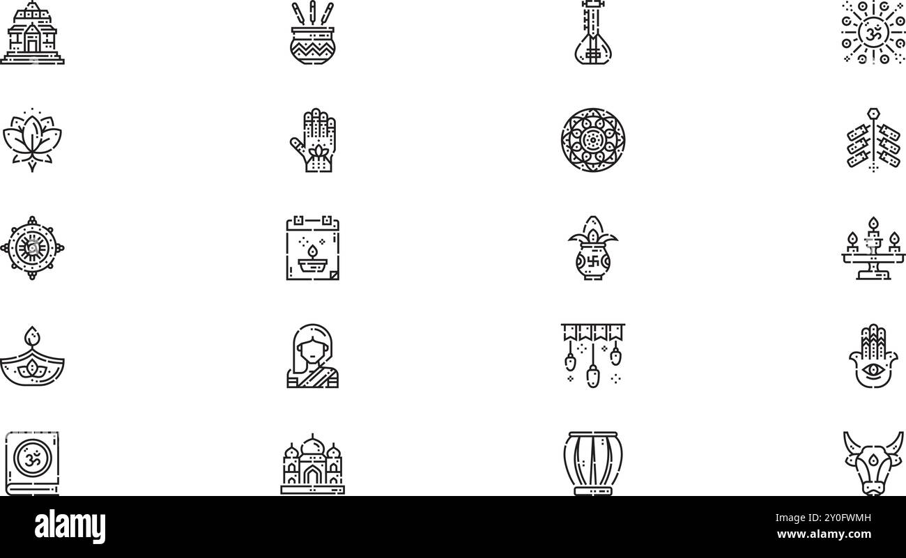 Diwali icons High-Quality Vector Icons Collection with Editable Stroke ...