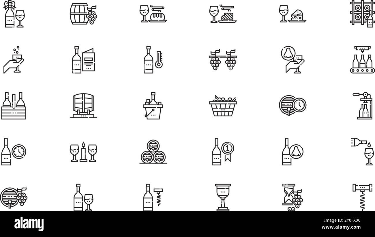Wine icons High-Quality Vector Icons Collection with Editable Stroke ...