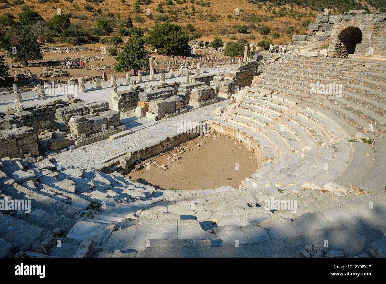 Selçuk, Turkey - August 30, 2024: The Odeon in the ruins of the Ancient ...