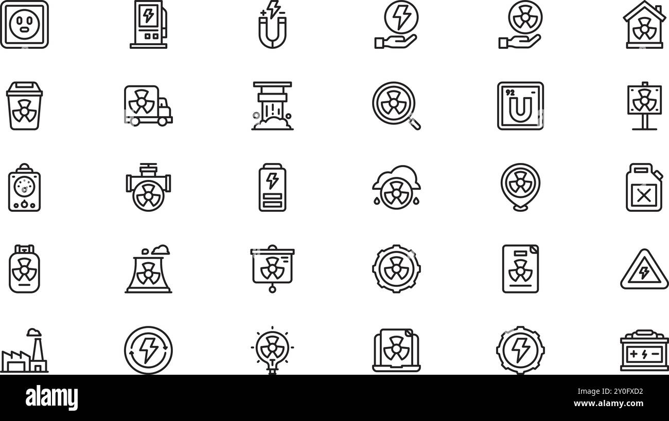 Nuclear energy icons High-Quality Vector Icons Collection with Editable ...