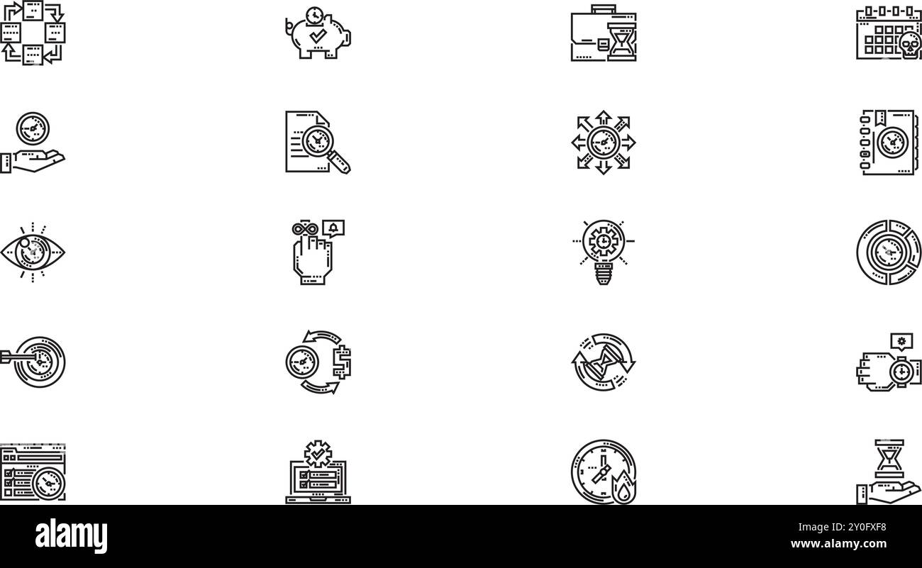 Time management icons High-Quality Vector Icons Collection with ...