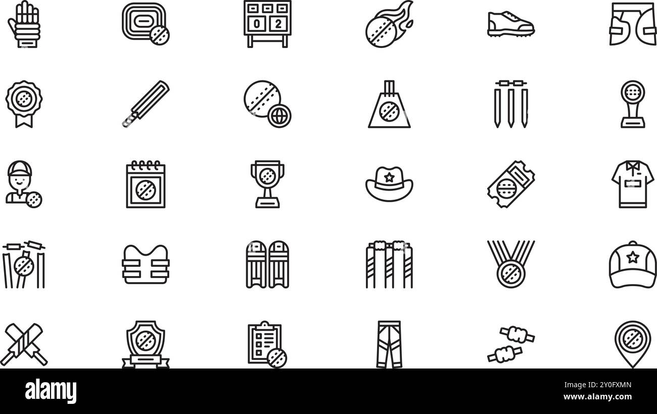Cricket icons High-Quality Vector Icons Collection with Editable Stroke ...