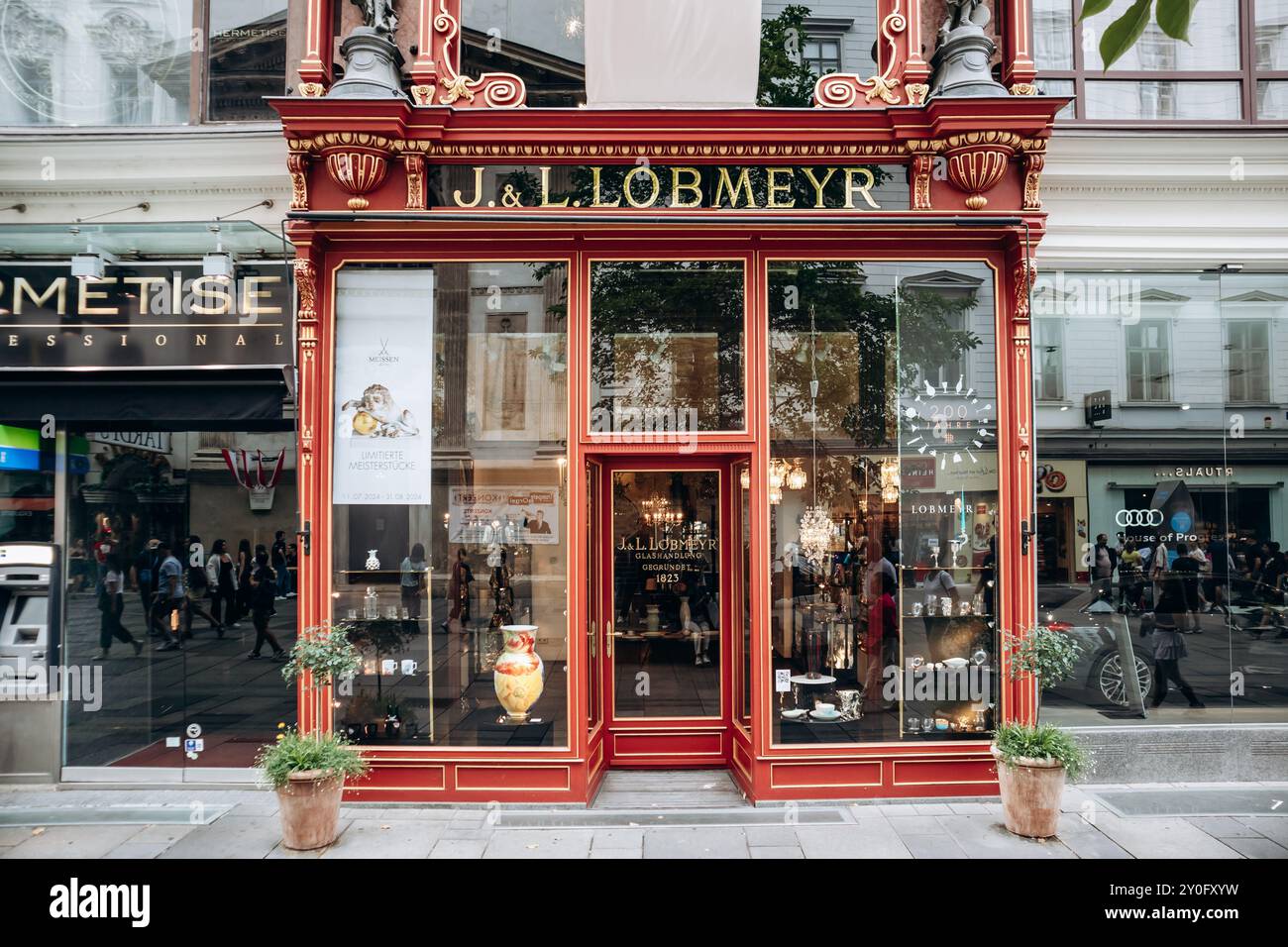 Vienna, Austria - August 5, 2024: Facade of the J. & L. Lobmeyr, high ...